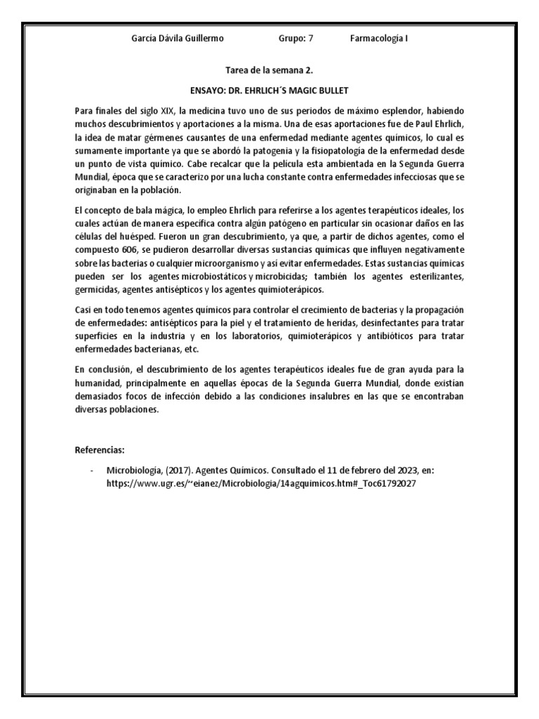 The Origins and Impact of Paul Ehrlich's Concept of the "Magic Bullet | PDF