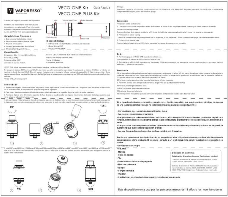 Manual Veco One | PDF | Nicotina | Medicina CLINICA