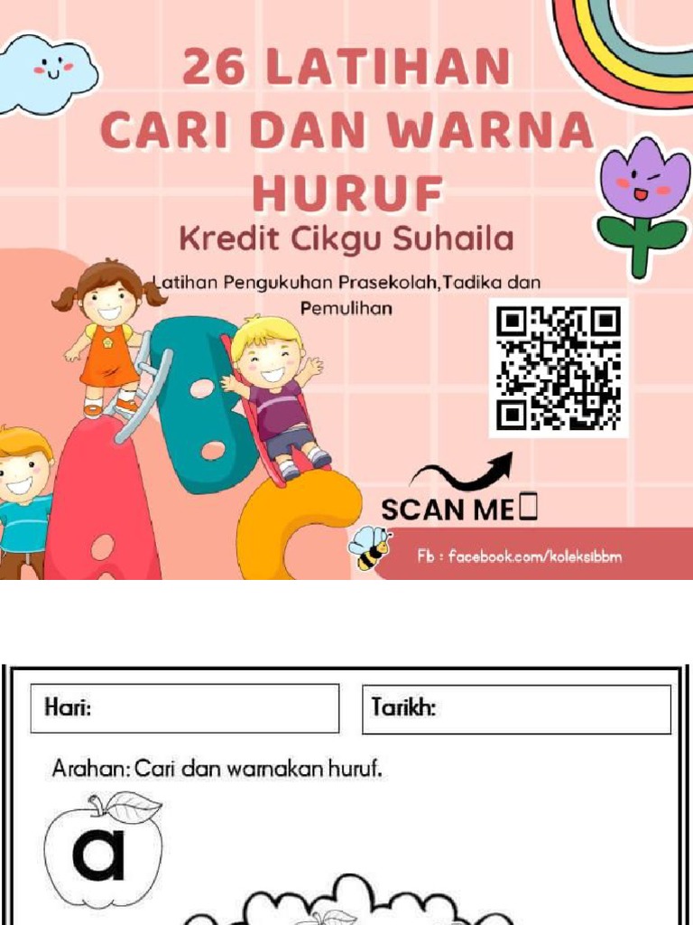 26 Latihan Cari Dan Warna Huruf FB Koleksibbm | PDF