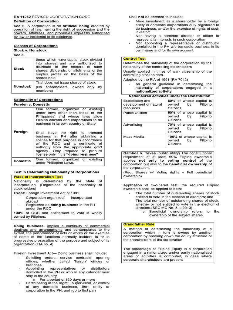 RFBT Corporations | PDF | Corporations | Stocks