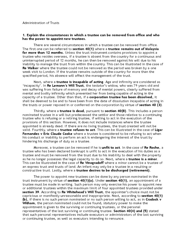 Trustee Removal and Appointment Guide | PDF | Law