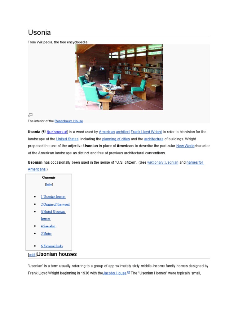 Usonia | PDF | Architectural Styles | Architectural Design