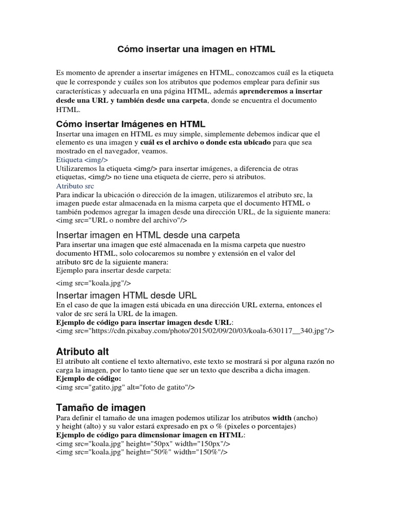 Cómo Insertar Una Imagen en HTML: Desde Una URL y También Desde Una ...