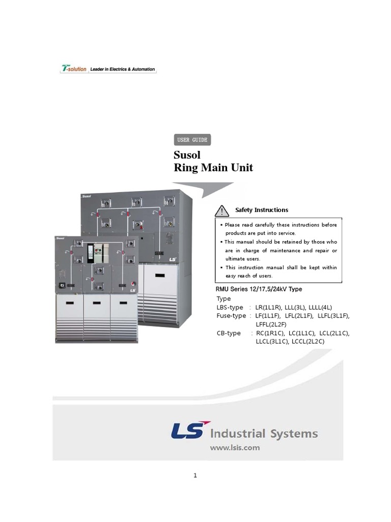 Susol Ring Main Unit: User Guide | PDF | Electric Arc | Fuse (Electrical)