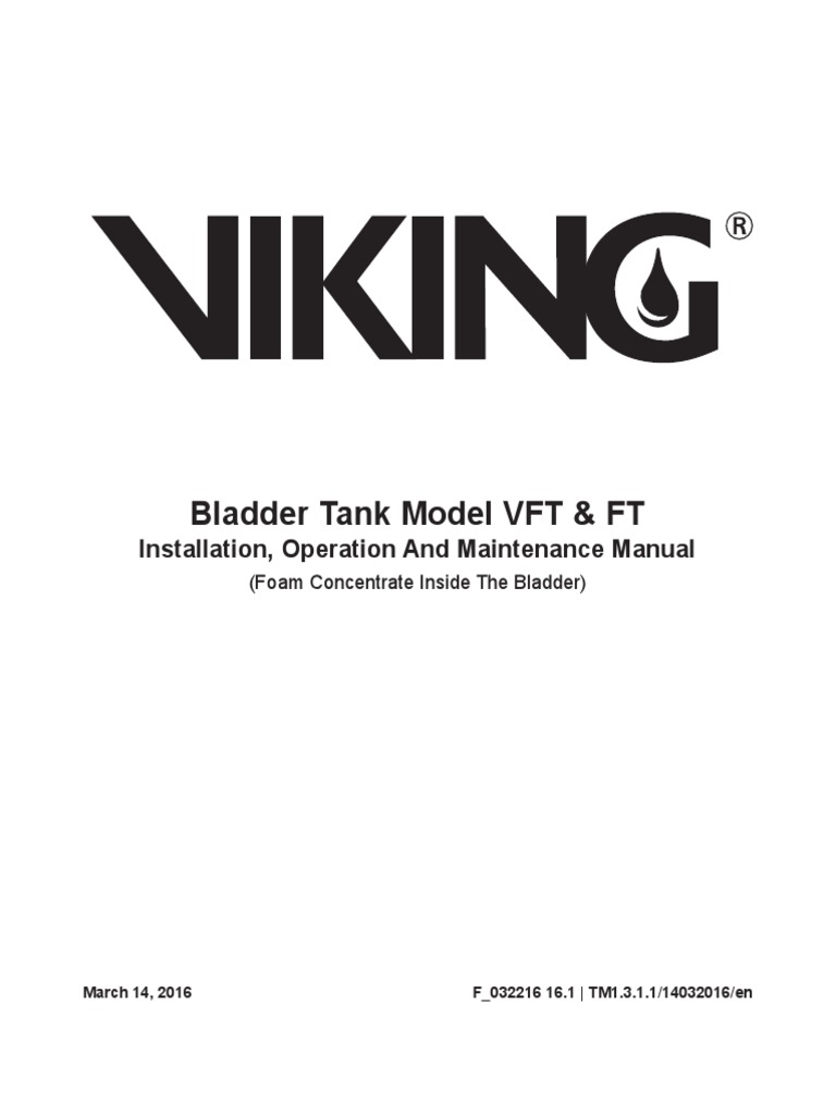 Bladder Tank Operation Manual | PDF | Valve | Fire Sprinkler System