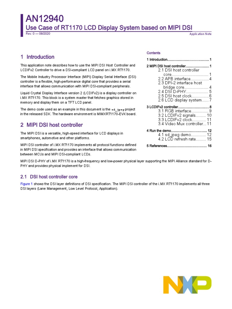 NXP RT1170 LCD DIsplay... WP Compressed | PDF | Liquid Crystal Display ...