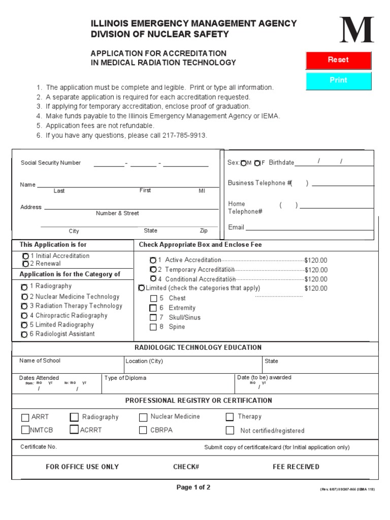 Medical Radiation Tech Accreditation Form | PDF | Professional ...