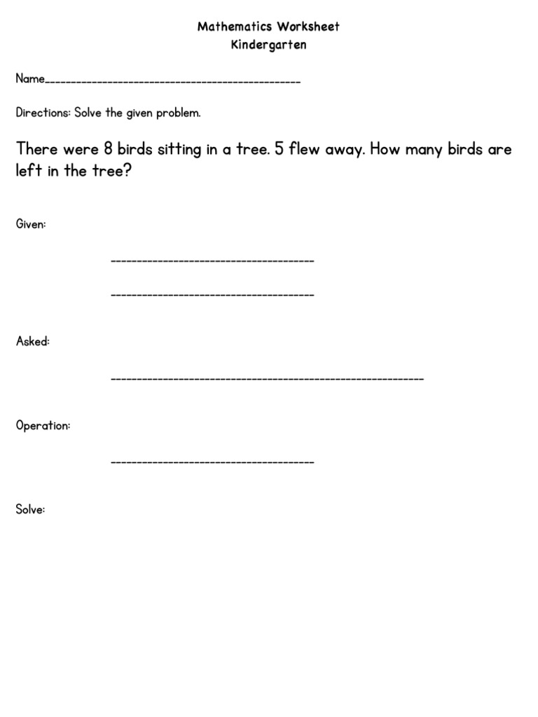 There Were 8 Birds Sitting in A Tree. 5 Flew Away. How Many Birds Are ...