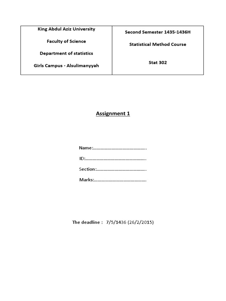 Assignment 1-302 | PDF | Confidence Interval | Statistical Inference