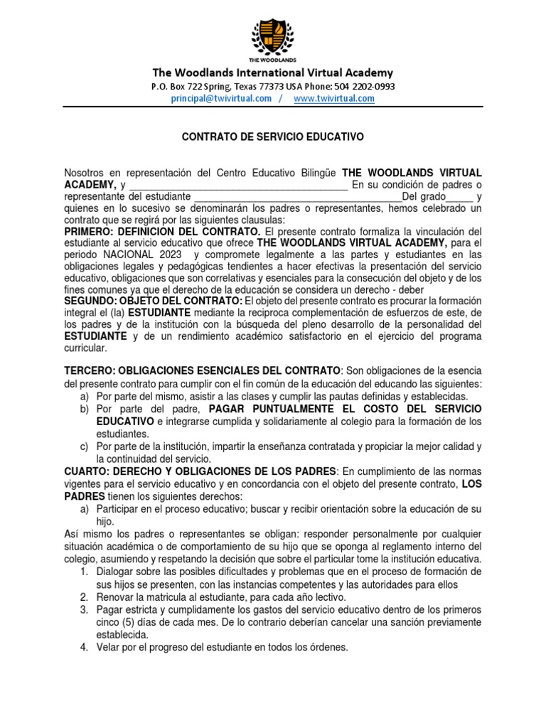 Contrato Educativo 1-5 | PDF | Crecimiento personal y profesional ...