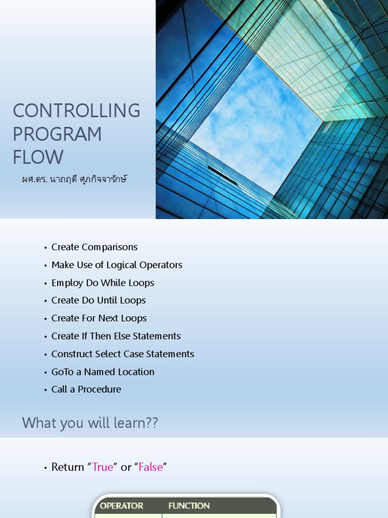 Controlling Program Flow | PDF | Control Flow | Software Engineering Controlling Program Flow | PDF | Control Flow | Software Engineering