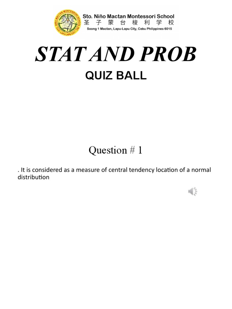 Stat Quiz Ball | PDF | Variance | Probability Distribution