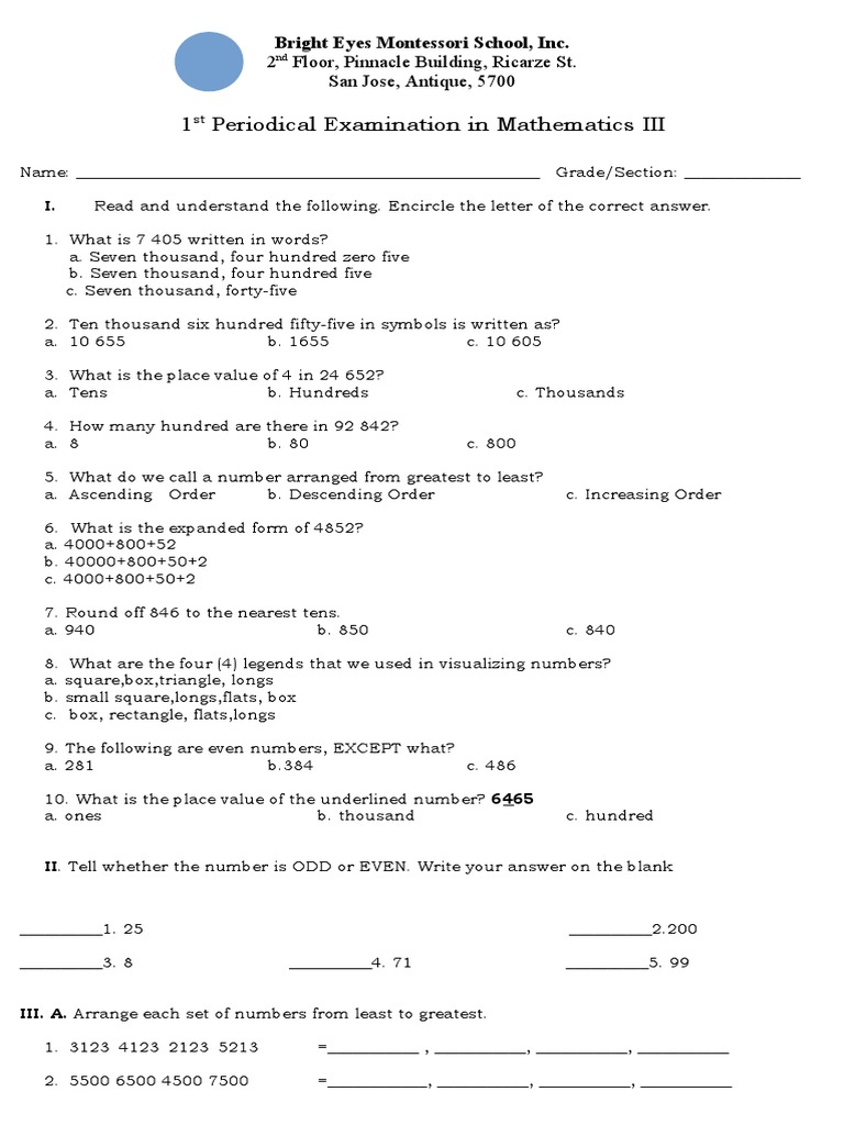 Q1 Math | PDF | Mathematics