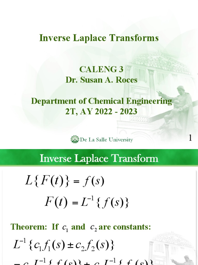 Inverse Laplace Transform | PDF | Science & Mathematics