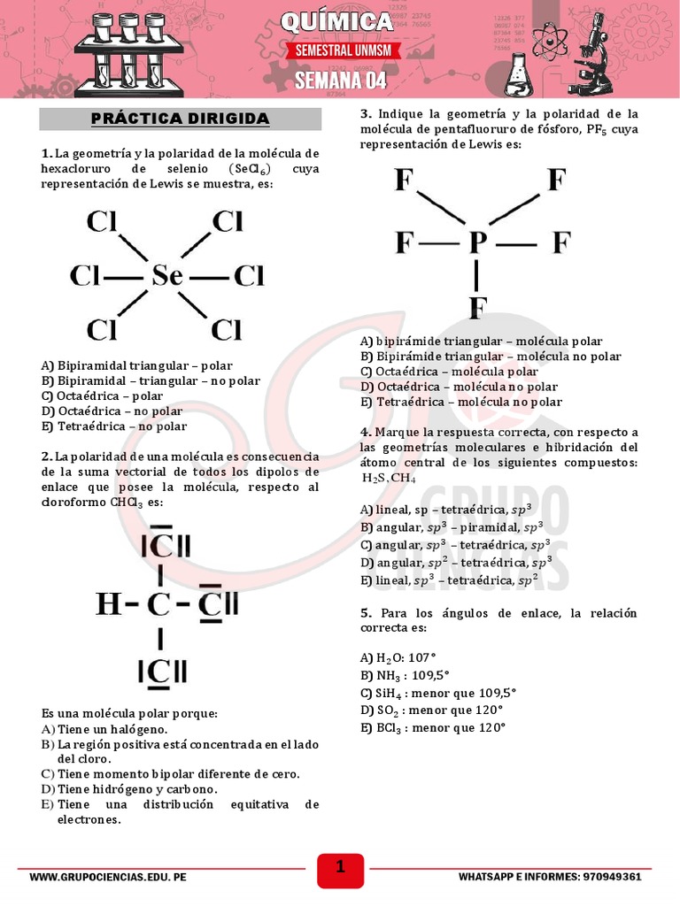 Química: Geometría y Polaridad Molecular | PDF | Polaridad química | Enlace químico