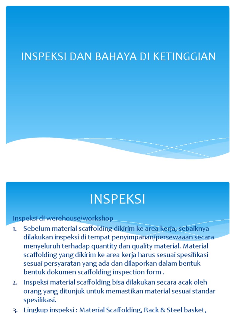 Inspeksi Scaffolding dan Keselamatan Ketinggian | PDF