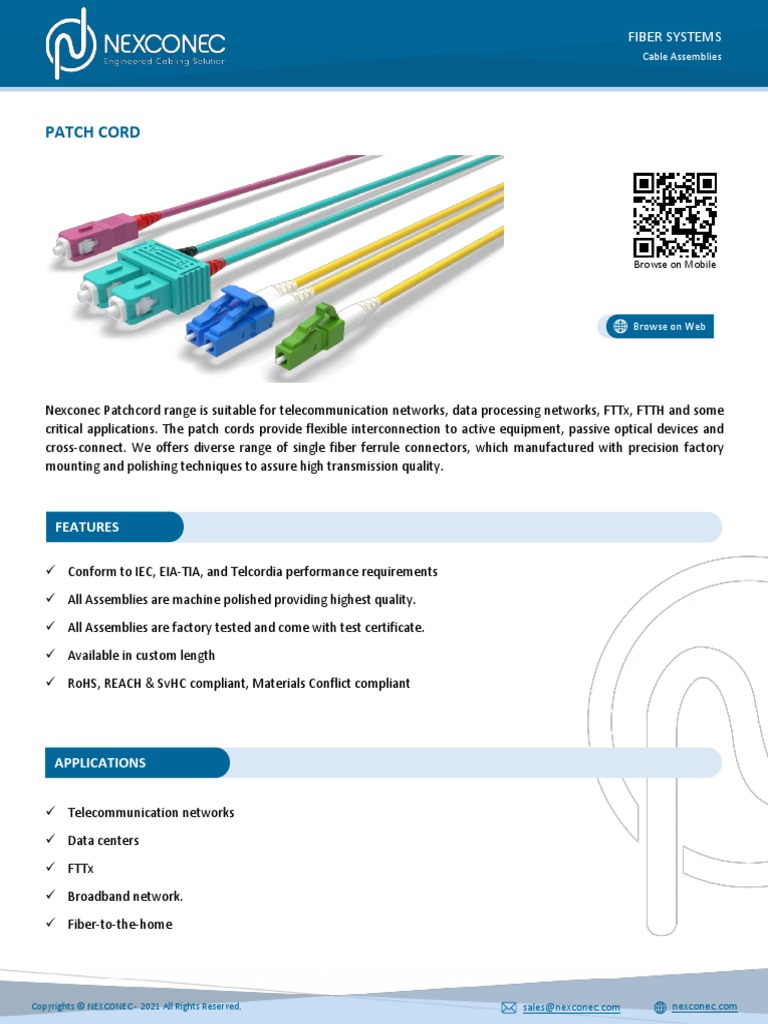 ITEM_2 PATCH CORD DE FIBRA OPTICA | PDF | Fiber To The X | Optical Fiber