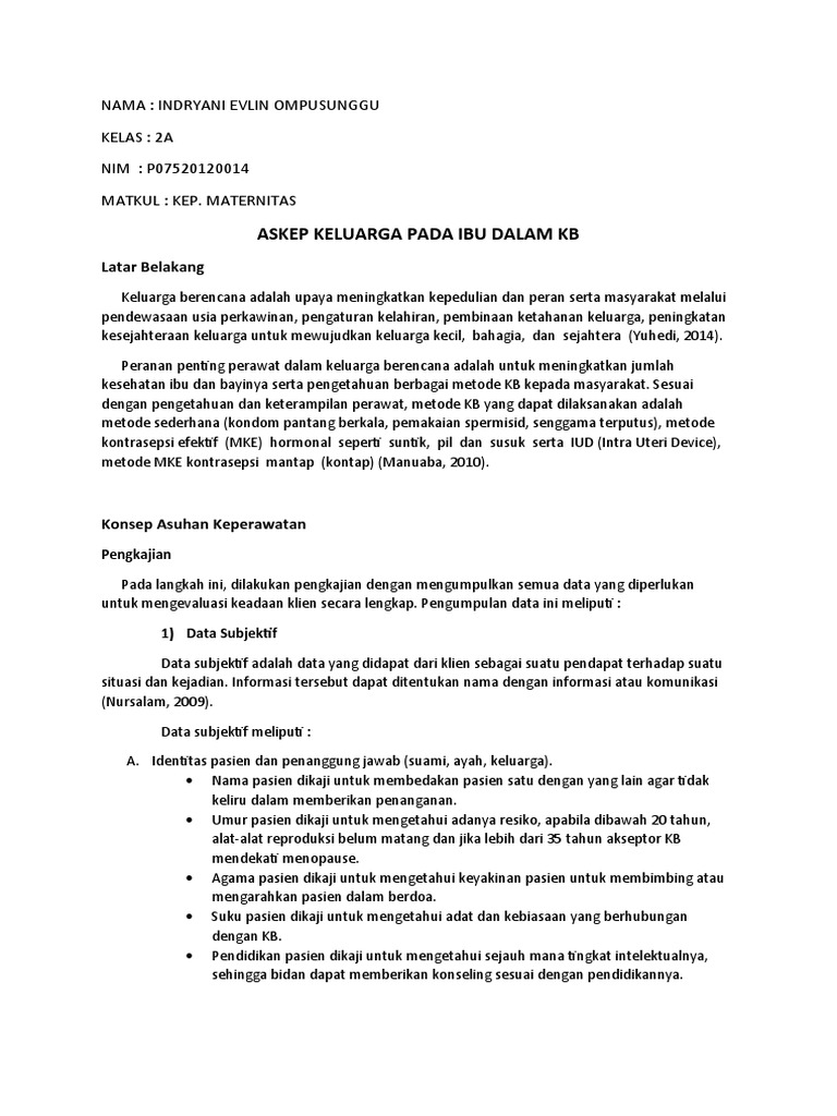 Askep Ibu KB | PDF