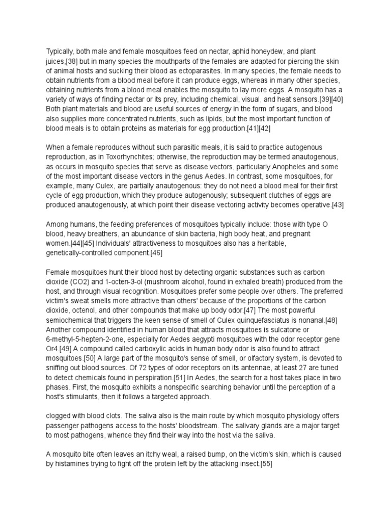 Feeding - Mosquito | PDF | Mosquito | Odor