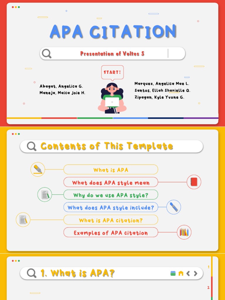 APA Citation PRESENTATION | PDF | Apa Style | Citation