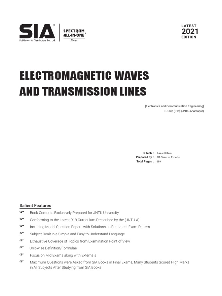 Electromagnetic Waves & Transmission Lines | PDF | Transmission Line ...