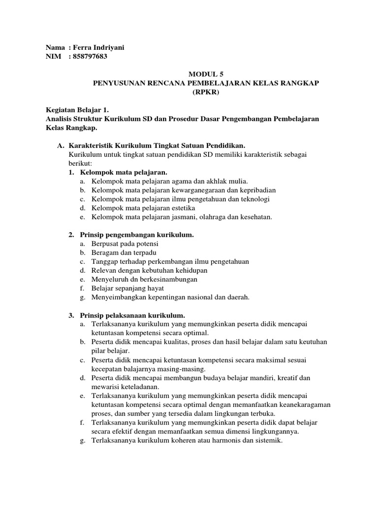 Resume Modul 5 - Ferra Indriyani | PDF | Karier & Perkembangan | Seni