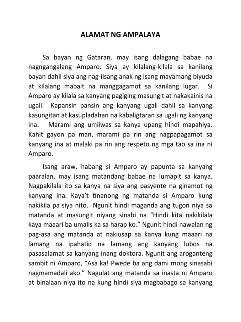 (Filipino) ALAMAT NG AMPALAYA | PDF