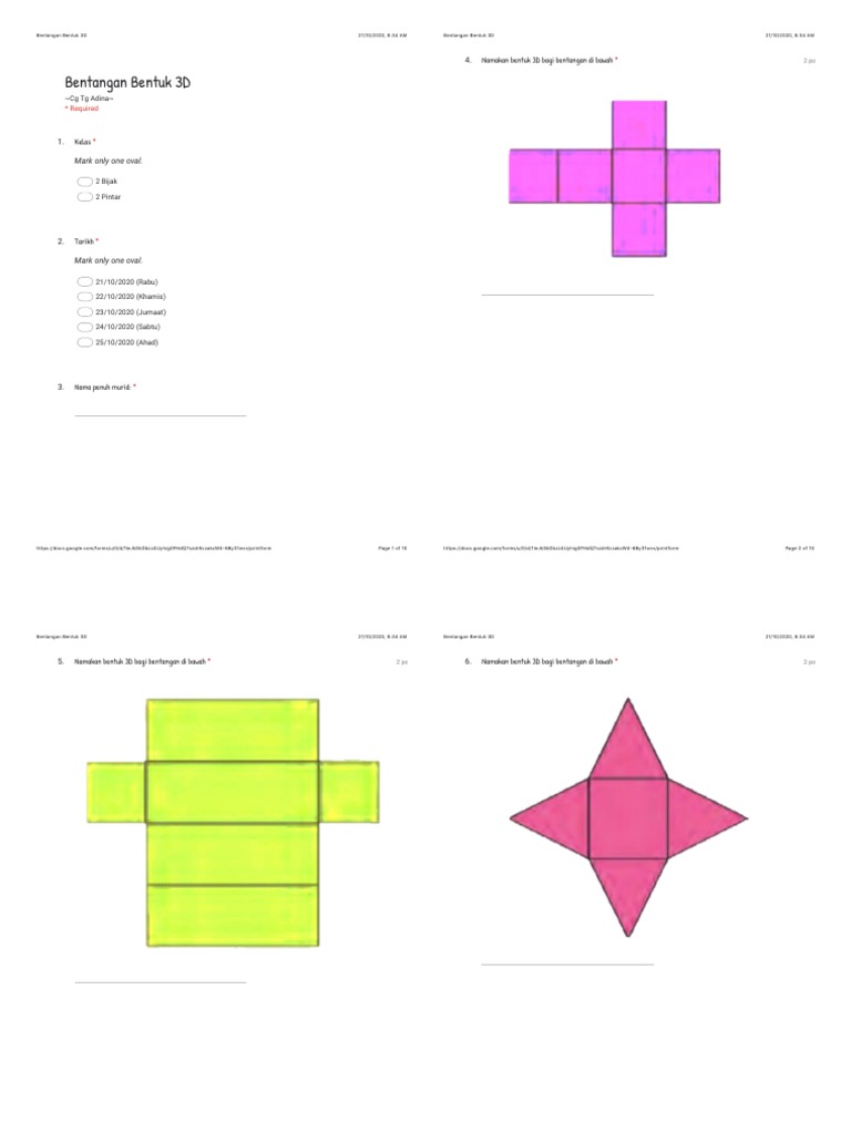 Bentangan Bentuk 3D | PDF