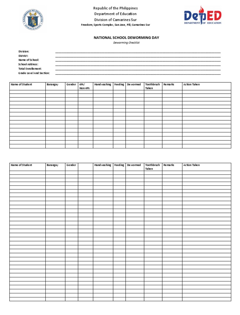 Deworming Checklist | PDF