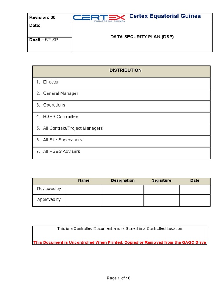 Data Security Plan | PDF | Information Security | Computer Security