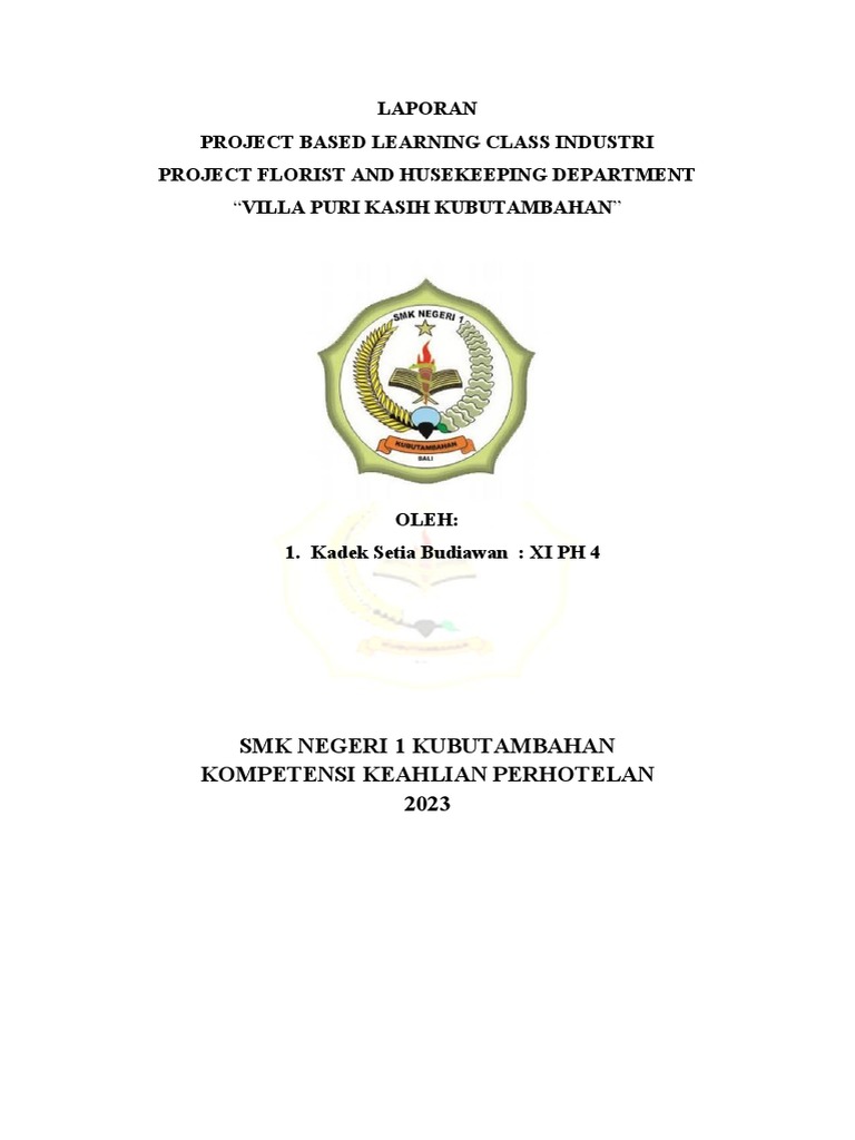 Laporan Project Based Learning Class Industri Project Florist and ...