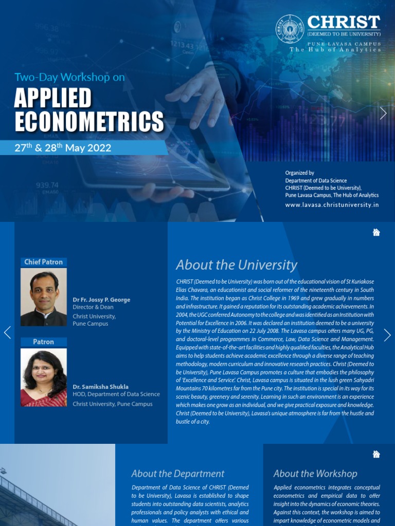 Applied Econometrics: Two-Day Workshop On | PDF | Data | Analytics