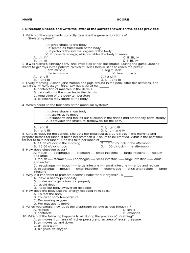 PT - Science 6 - Q2 | PDF | Human Body | Blood