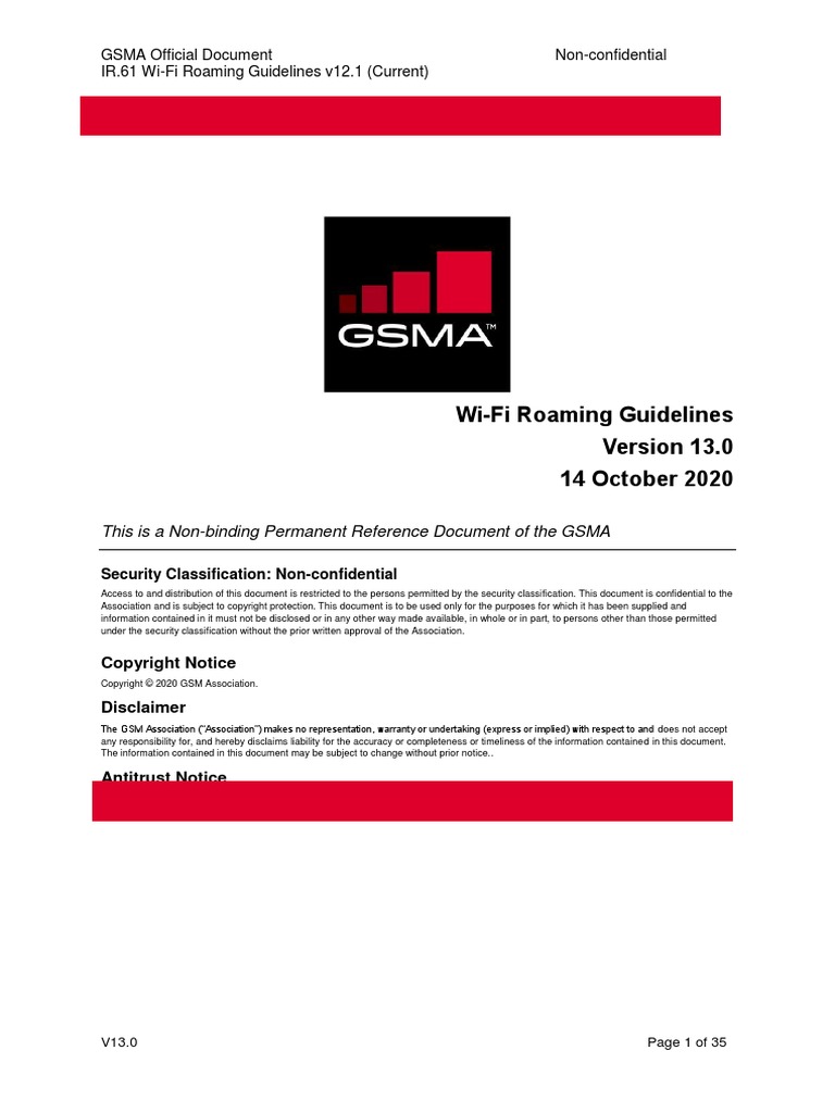 Wi-Fi Roaming Guidelines - V 13.0 - 14-Oct 2020 | PDF | Computer ...