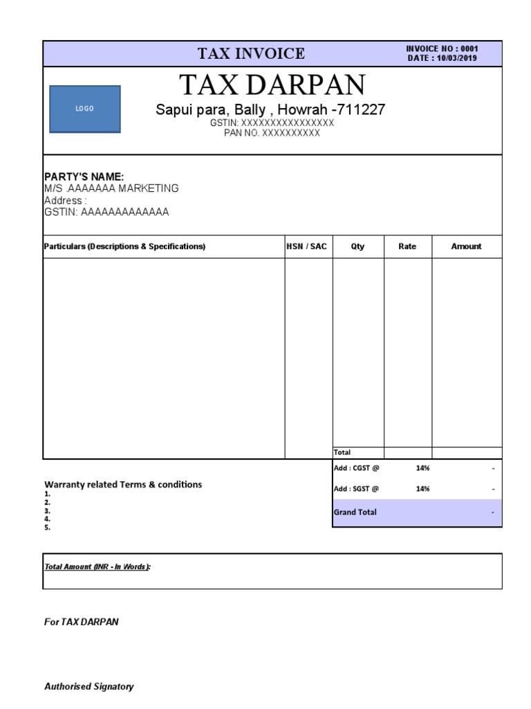 GST-Invoice-Format-Excel | PDF