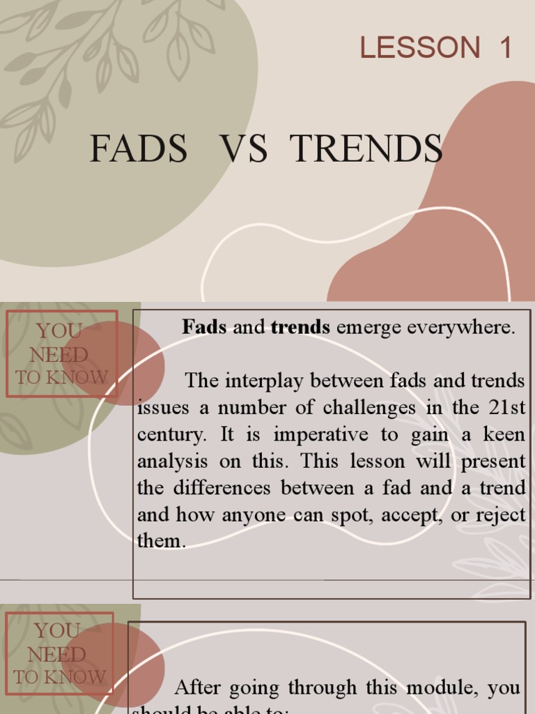 Understanding Fads vs Trends | PDF