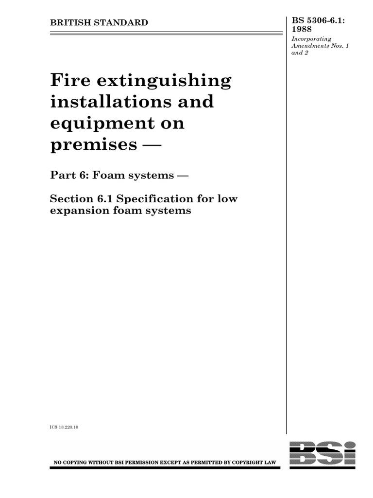 BS 5306 6 1 1988, Fire Extinguishing | PDF