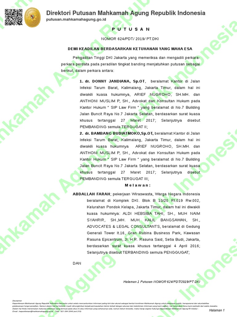 Direktori Putusan Mahkamah Agung Republik Indonesia | PDF