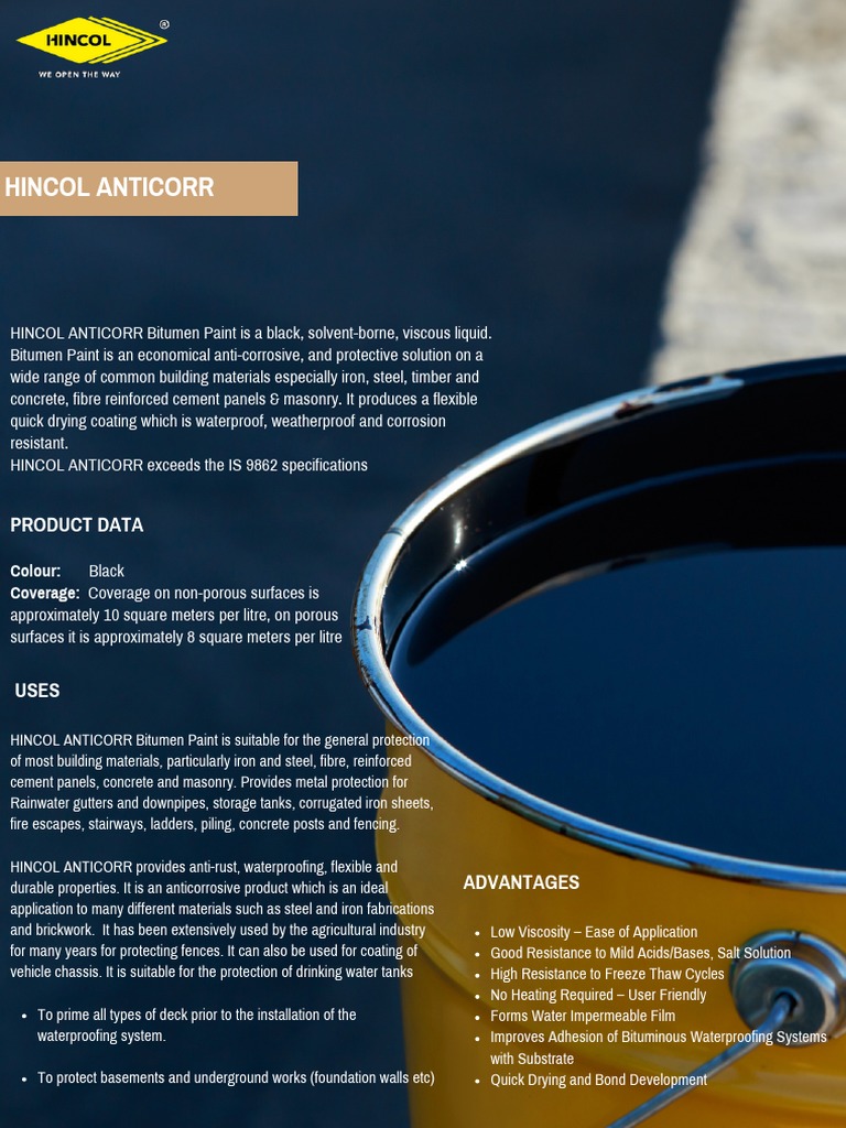 Product Data Sheet for HINCOL ANTICORR Bitumen Paint: An Economical ...