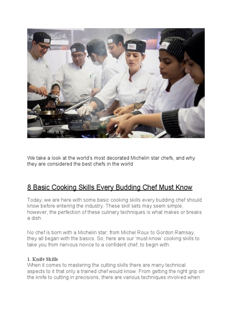 8 Basic Cooking Skills Every Budding Chef Must Know | PDF | Stir Frying ...