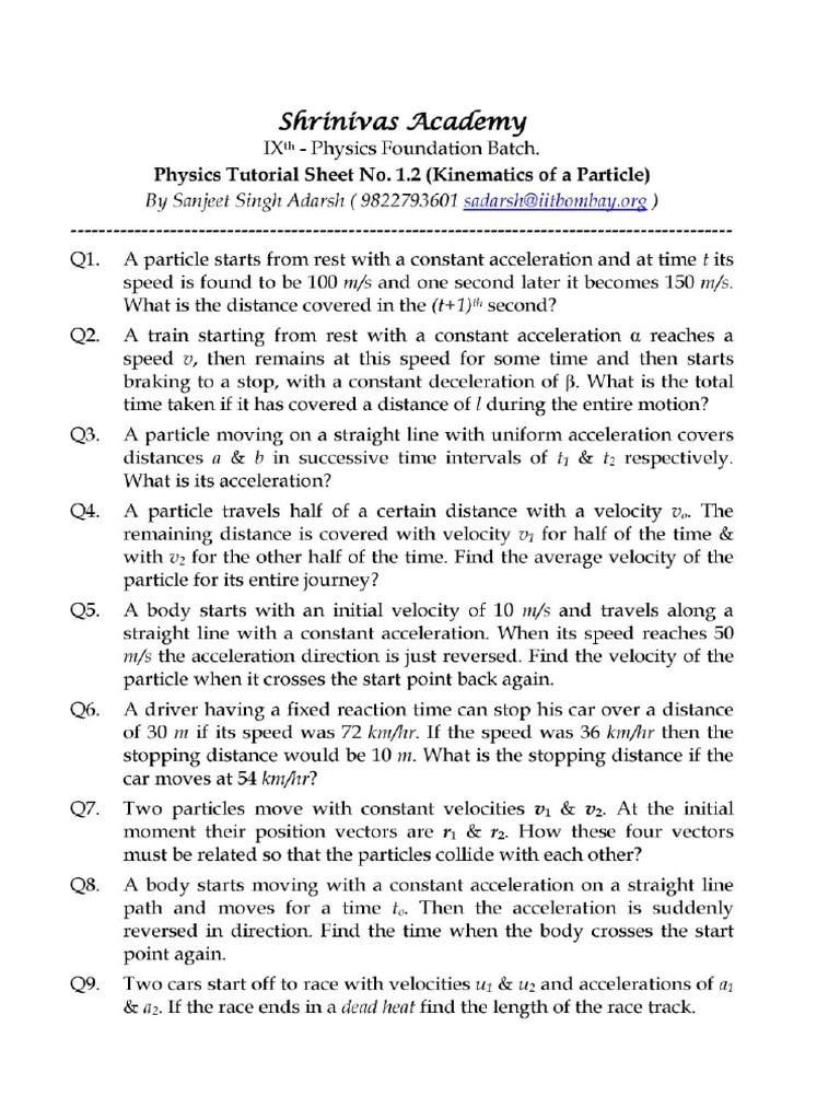 Tutorial Sheet 1 2 Pdf