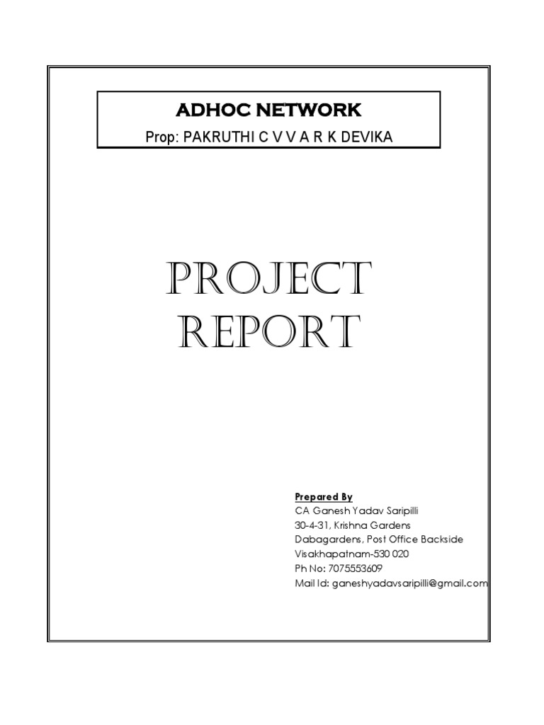 Adhoc Network project report ganesh | PDF | Investing | Corporations