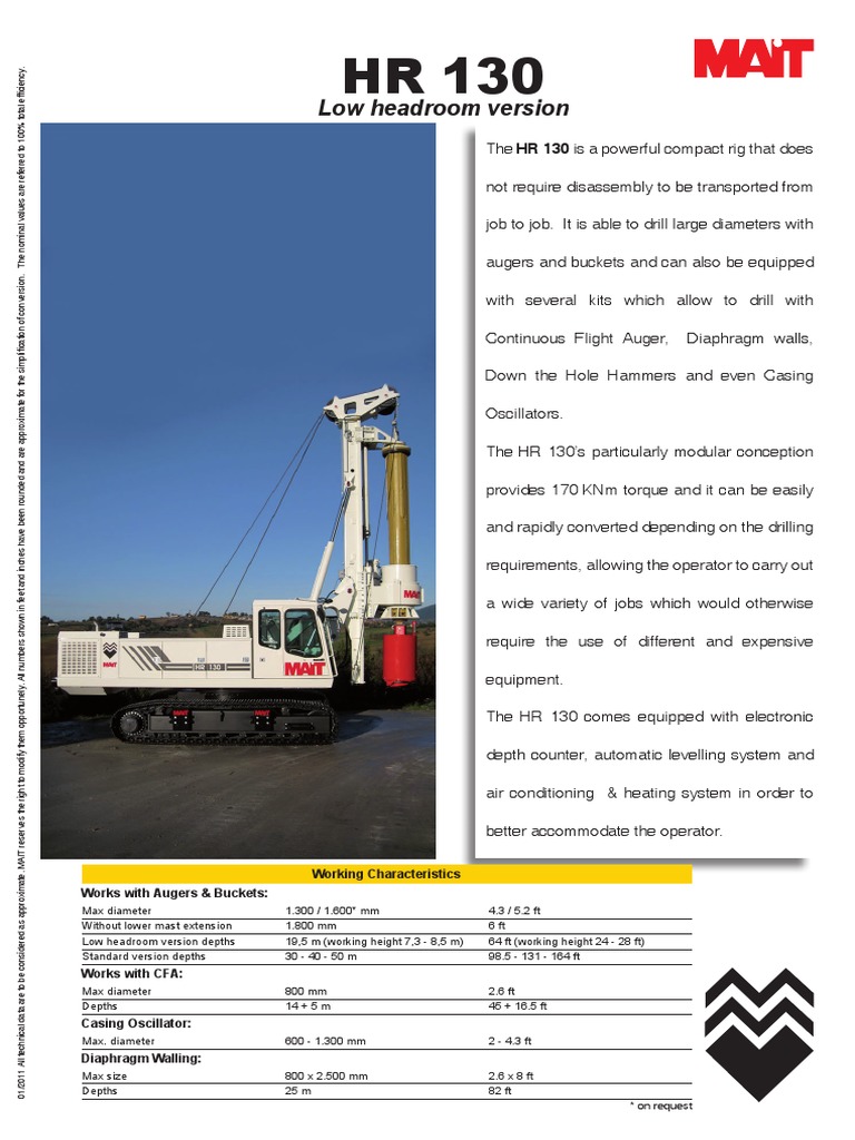 Mait hr130 Brochure | PDF | Vehicles | Manufactured Goods