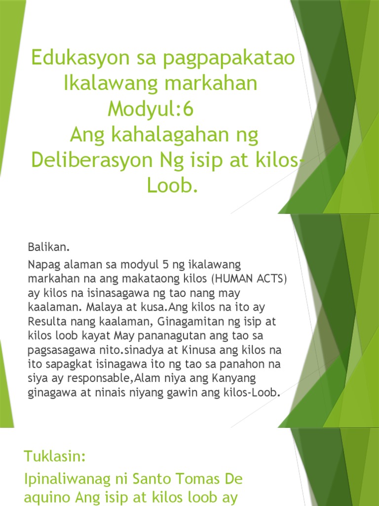 Edukasyon Sa Pagpapakatao Ikalawang Markahan Modyul:6 Ang Kahalagahan ...
