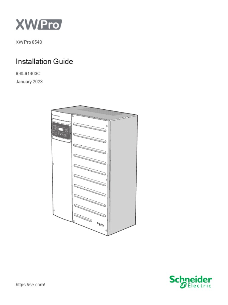 Installation Guide: XW Pro 8548 | PDF | Battery Charger | Power Inverter