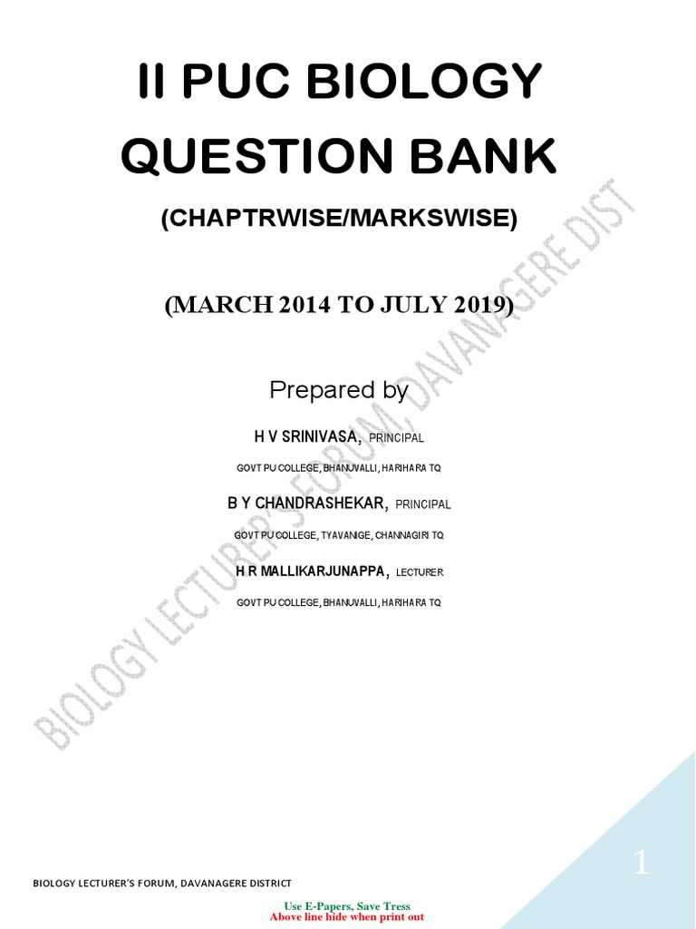 Biology Chapterwise Question Bank by Srinivasa | PDF | Gene | Immune System