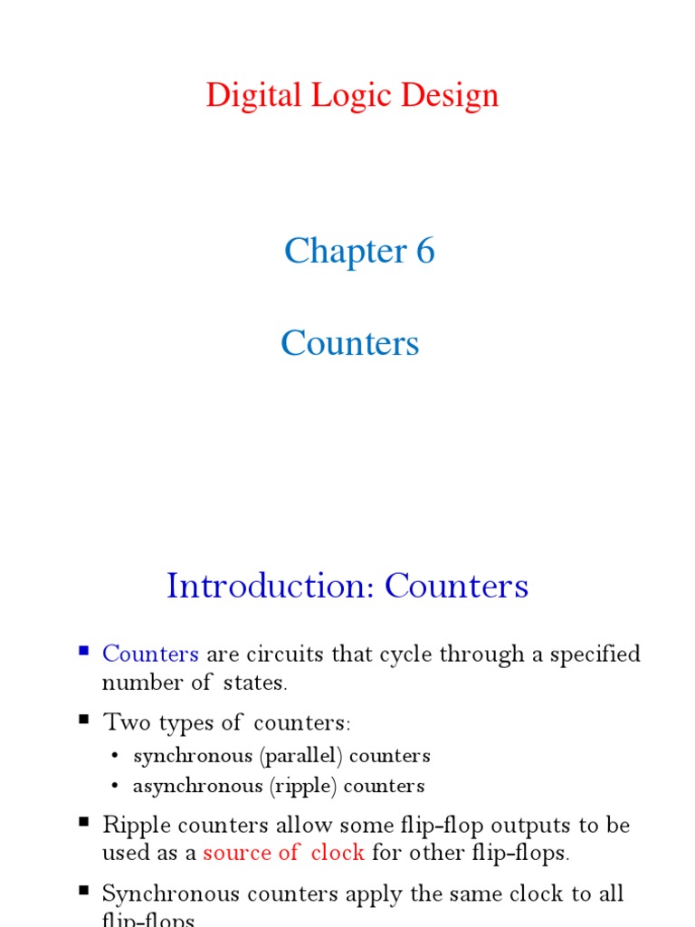 Digital Logic Design: Counters | PDF | Digital Electronics | Computer Science