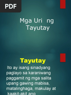 Tayutay Ppt Mga Uri Ng Tayutay