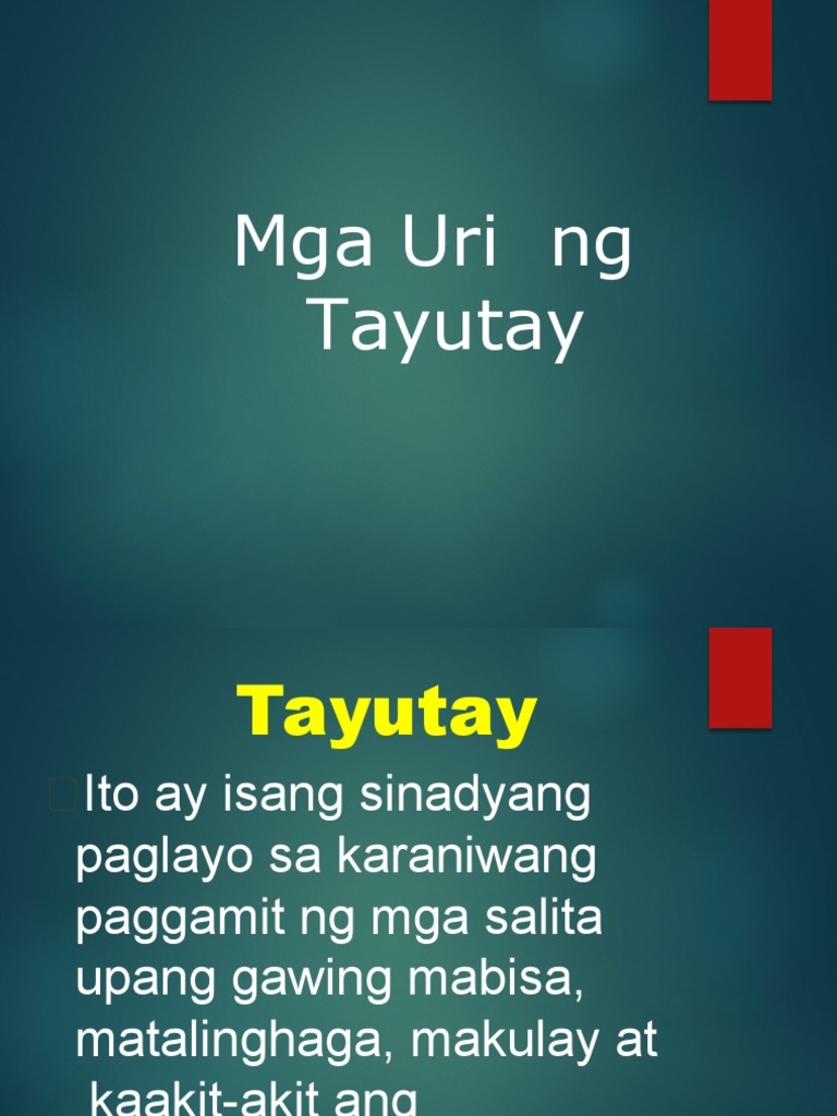 Mga Uri NG Tayutay | PDF