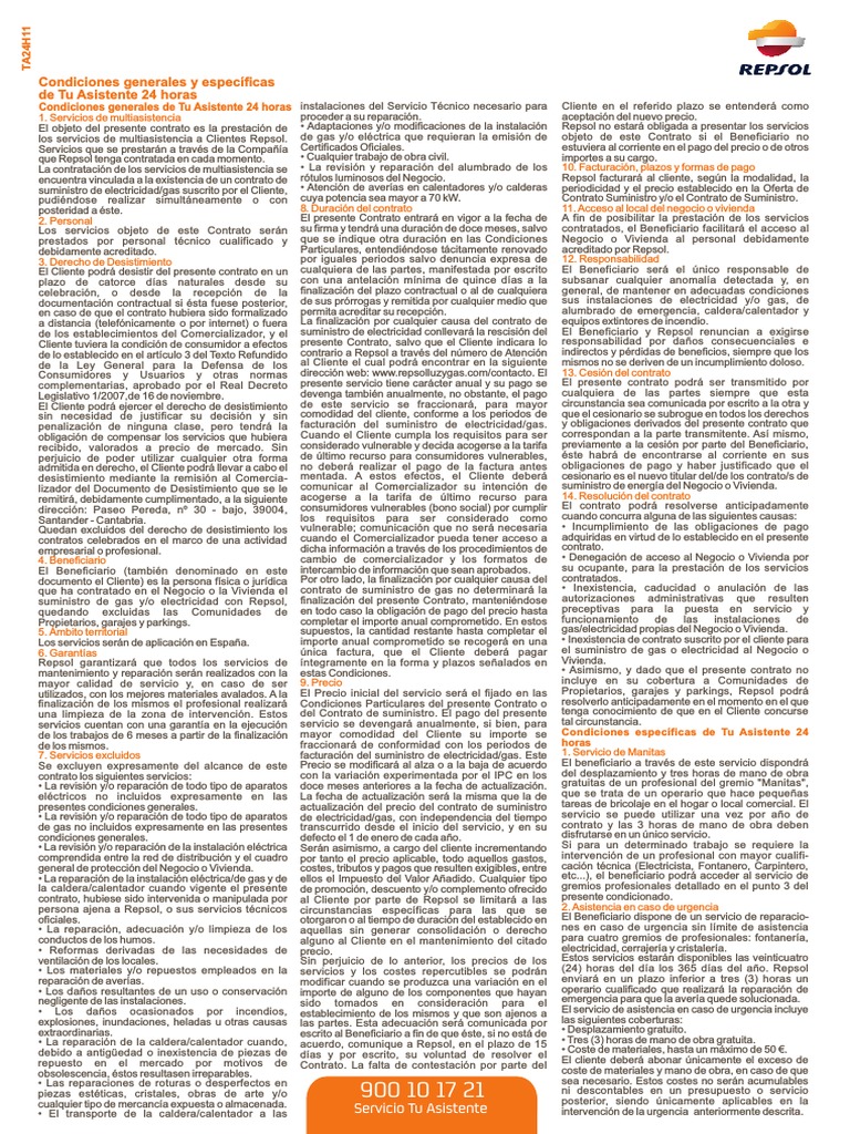 Condiciones Tu Asistente 24h Plus | PDF | Software | Software de la ...